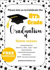 Free Printable 8th Grade Graduation Invitations Templates Graduation ...