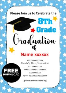 Free Printable 8th Grade Graduation Invitations Templates Graduation ...