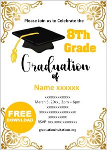Free Printable 8th Grade Graduation Invitations Templates Graduation ...