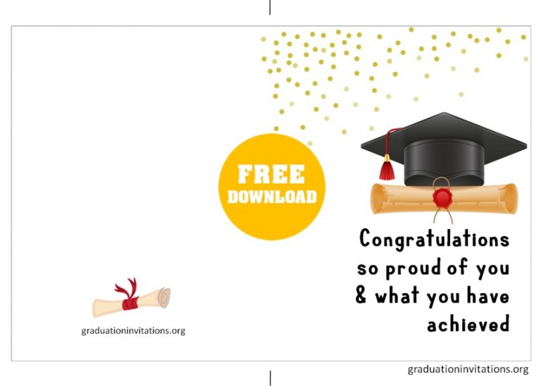 Free Printable Graduation cards Templates Graduation Invitations