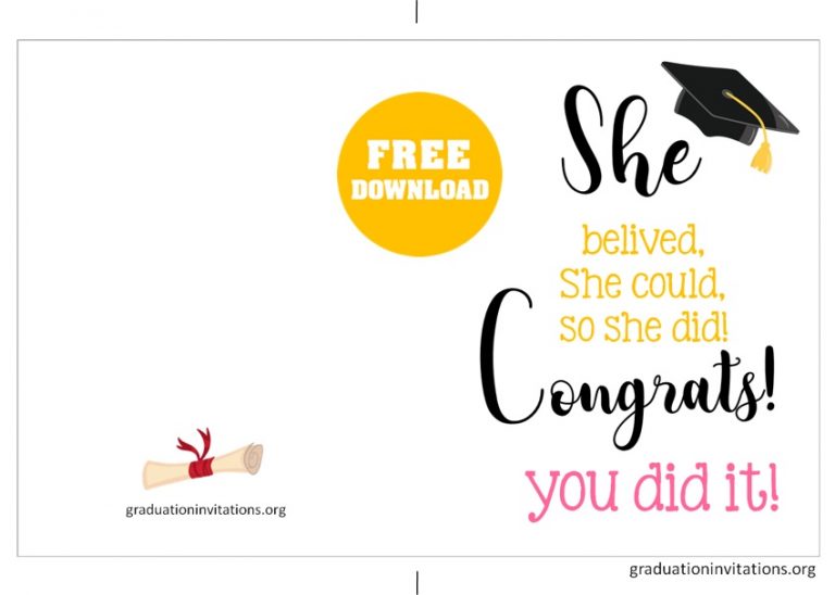 Free Printable Graduation cards Templates Graduation Invitations