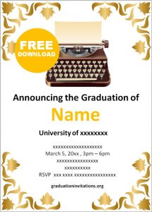 Free Printable Journalism Graduation Invitations Templates Graduation ...
